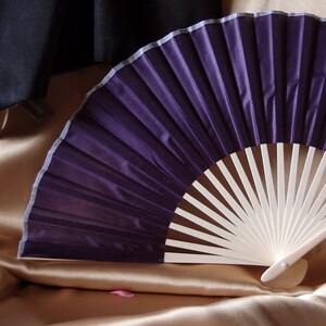 9 Dark Purple Silk Hand Fans for Weddings 10 Pack - Etsy