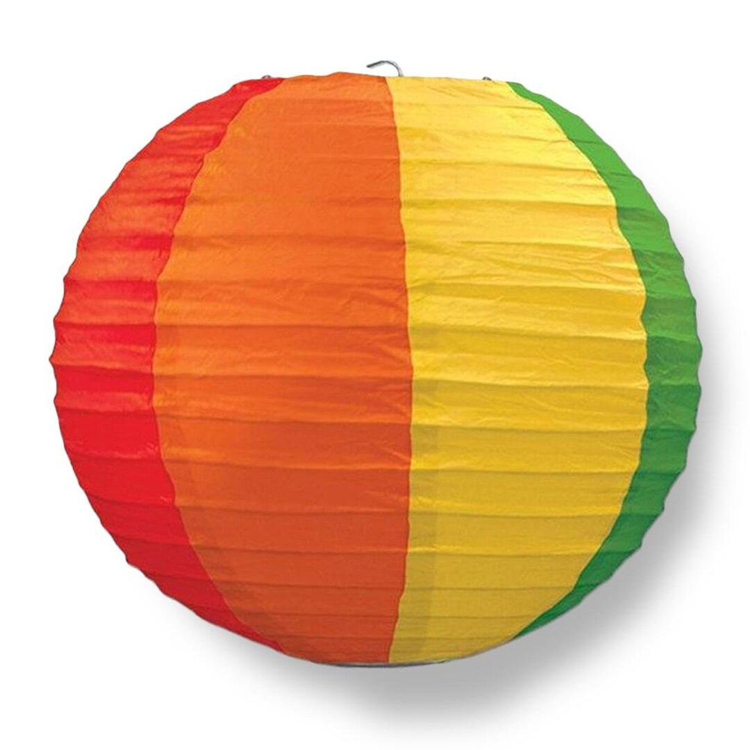 14 Rainbow Multi-color Paper Lantern Even Ribbing - Etsy