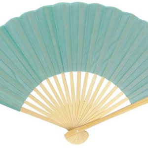 9 Water Blue Silk Hand Fans for Weddings 10 Pack - Etsy