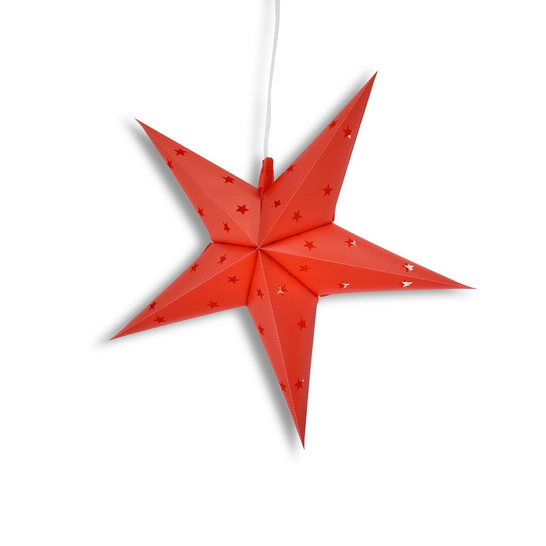 20 Red Weatherproof Star Lantern Lamp Hanging - Etsy