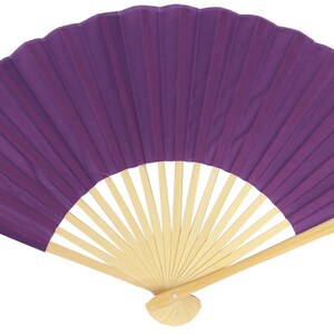 9 Dark Purple Silk Hand Fans for Weddings 10 Pack | Etsy