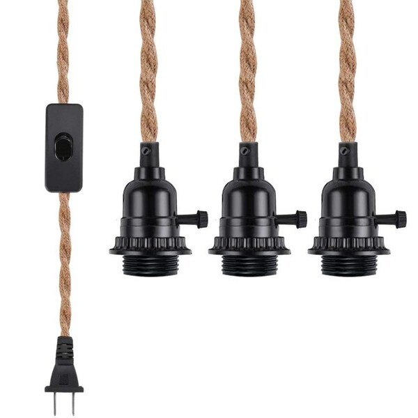Black Rope Pendant Light - Etsy