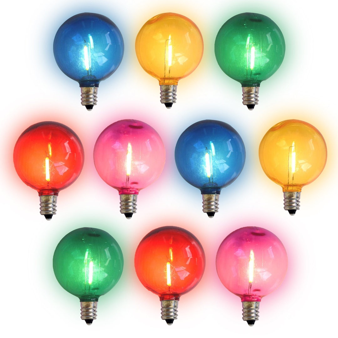 10-PACK Multi-color Led Filament G50 Globe Shatterproof Energy Saving ...