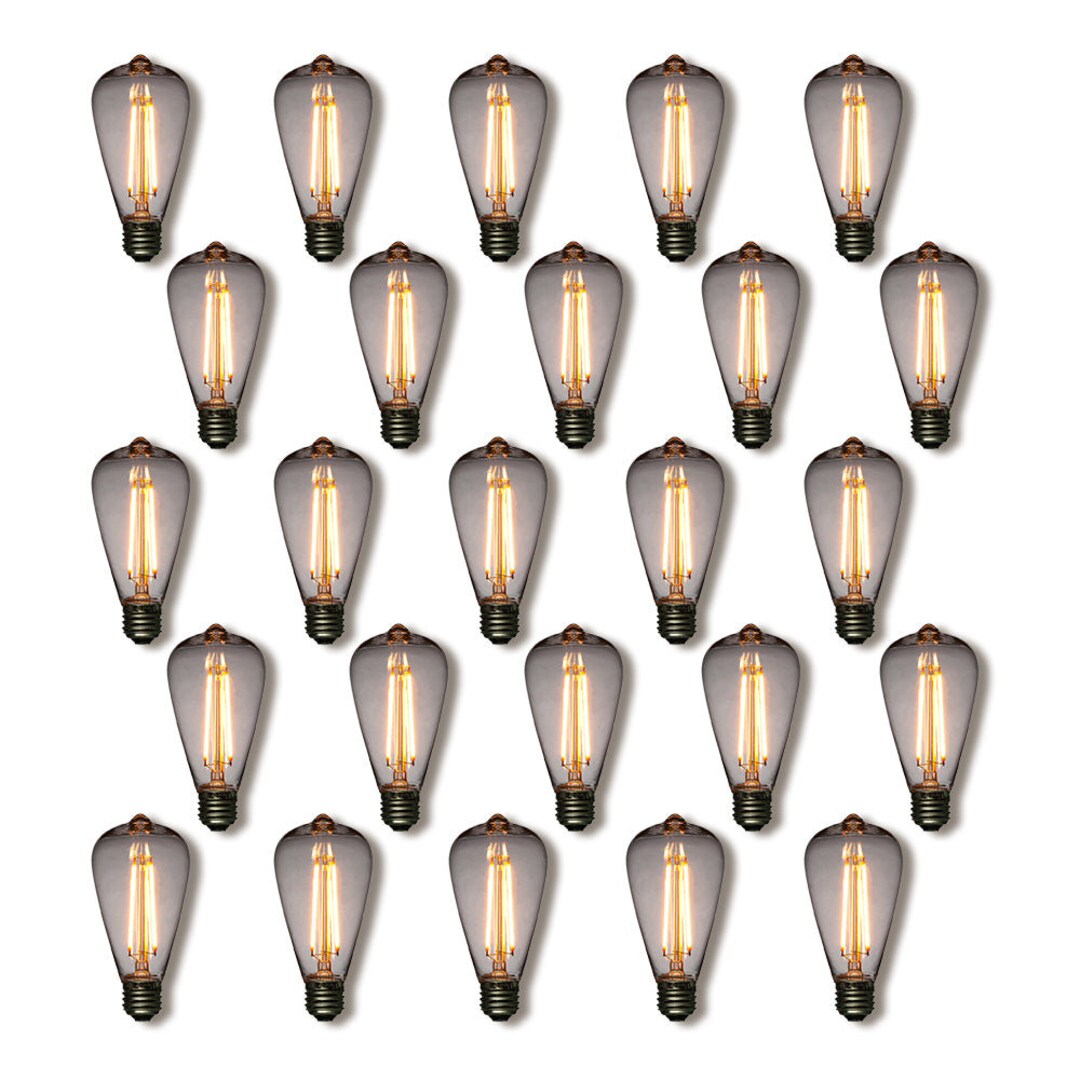 25-pack Led Filament ST64 Shatterproof Light Bulb, Dimmable, 2W, E26 ...