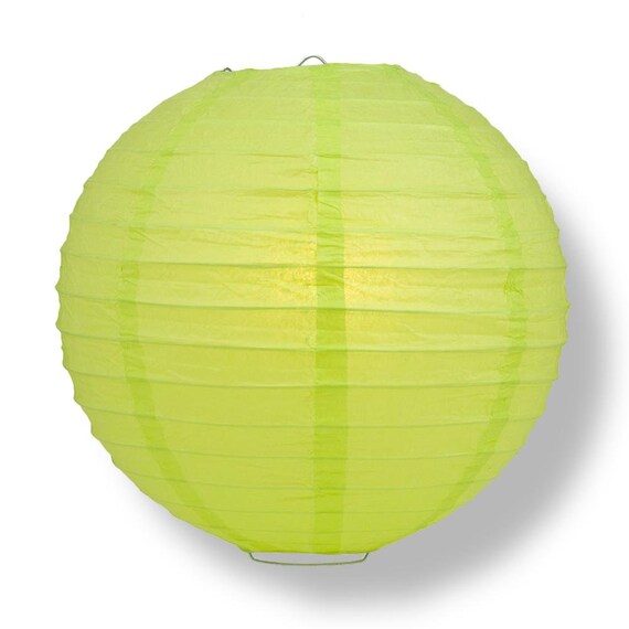 16 Light Lime Green Round Paper Lantern Even Ribbing - Etsy