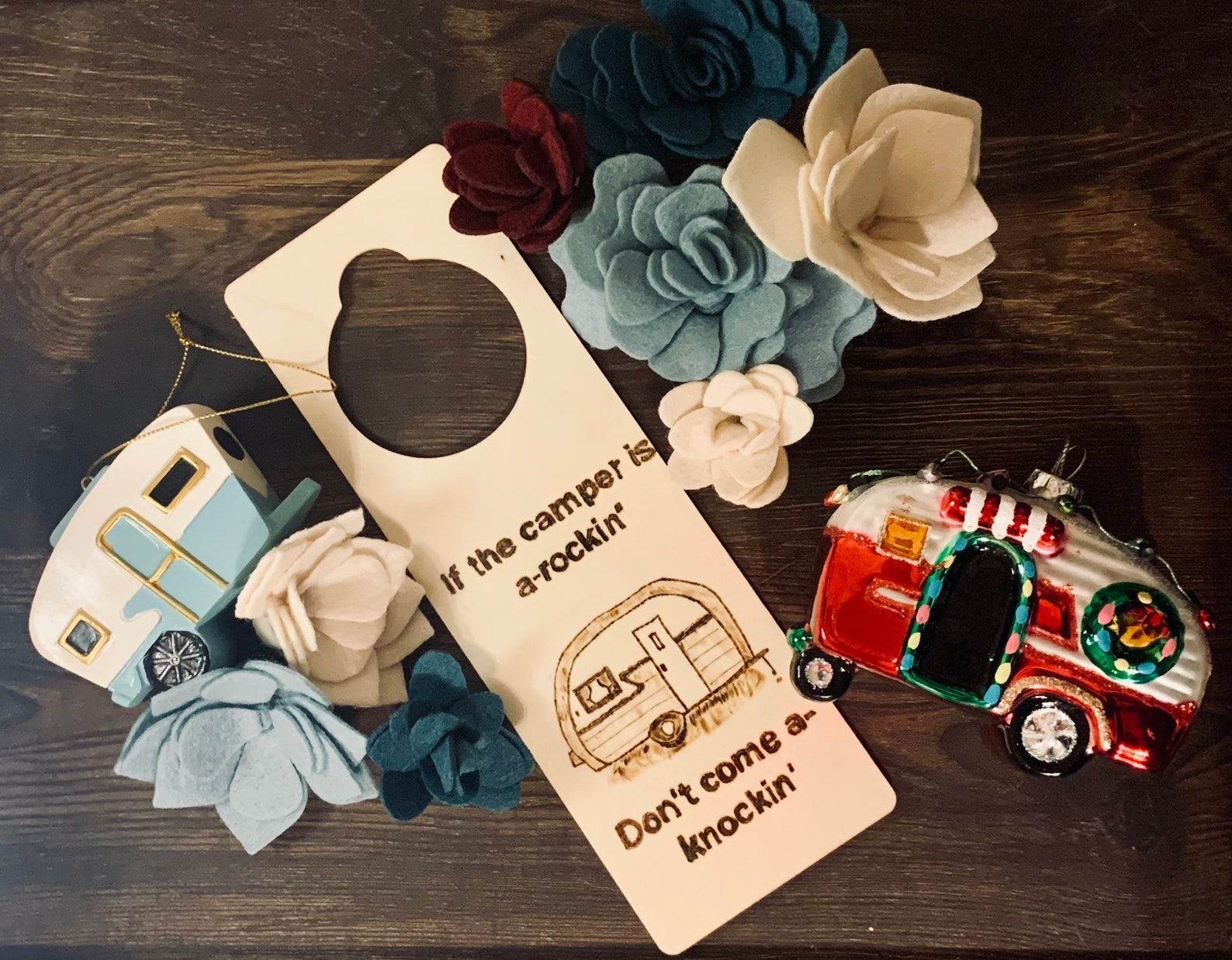 Wood Burning- Door Knob Hanger-camper - Etsy