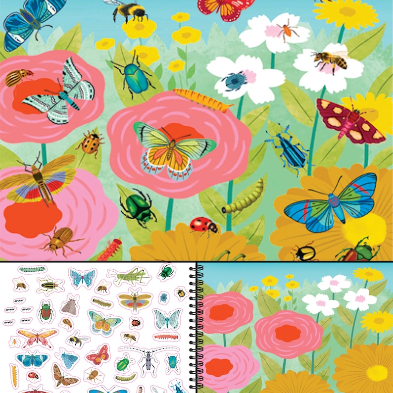 Hello Bugs & Insects Sticker Coloring Book 500 Stickers 12 - Etsy