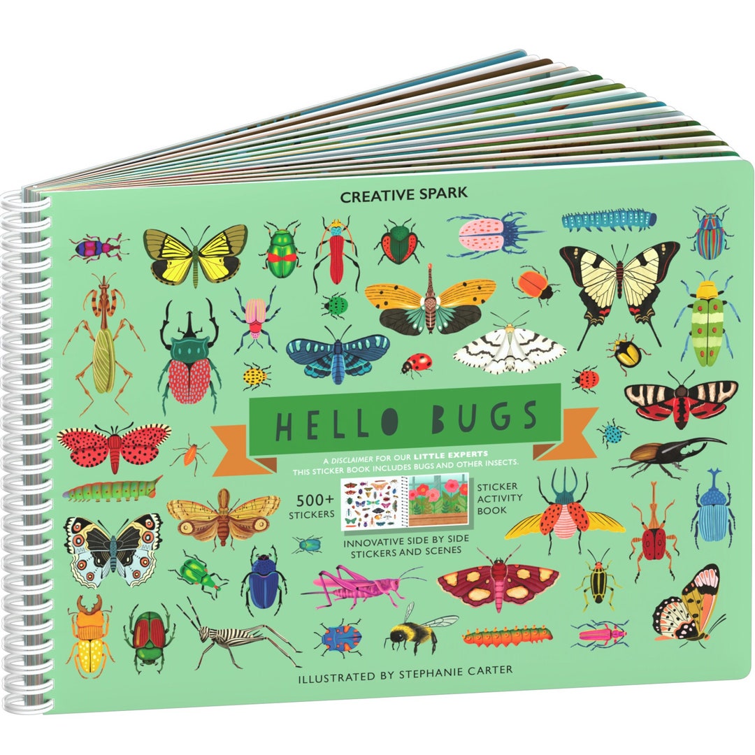 Hello Bugs & Insects Sticker Coloring Book (500+ Stickers + 12 Scenes ...