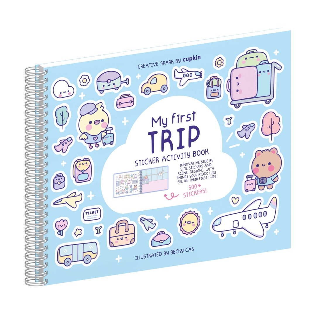 My First Trip Sticker Coloring Book 500 Stickers & 12 Scenes Side by ...