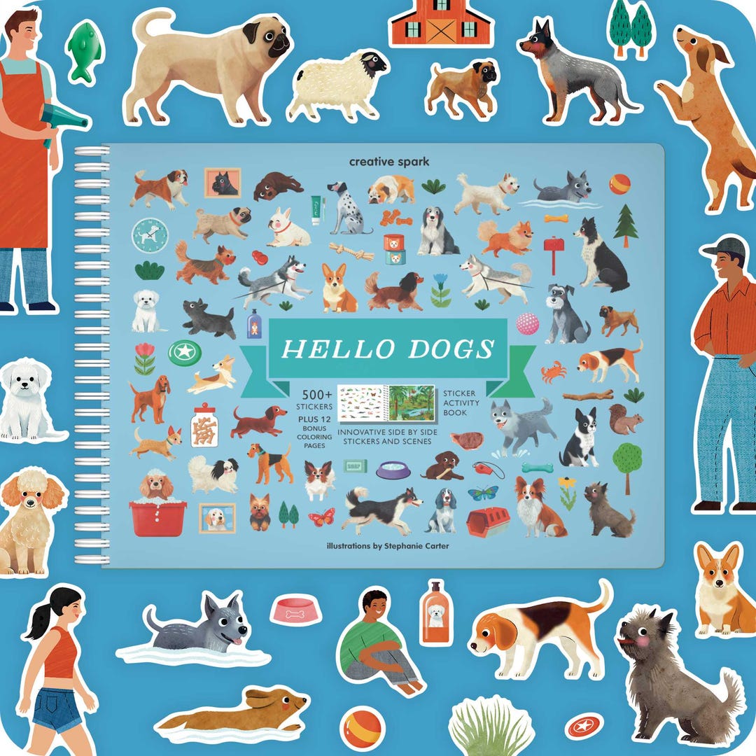 Hello Dogs Sticker Book - Etsy