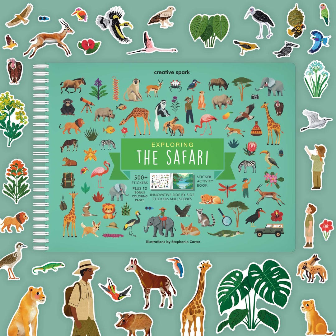 The Safari Sticker Book - Etsy