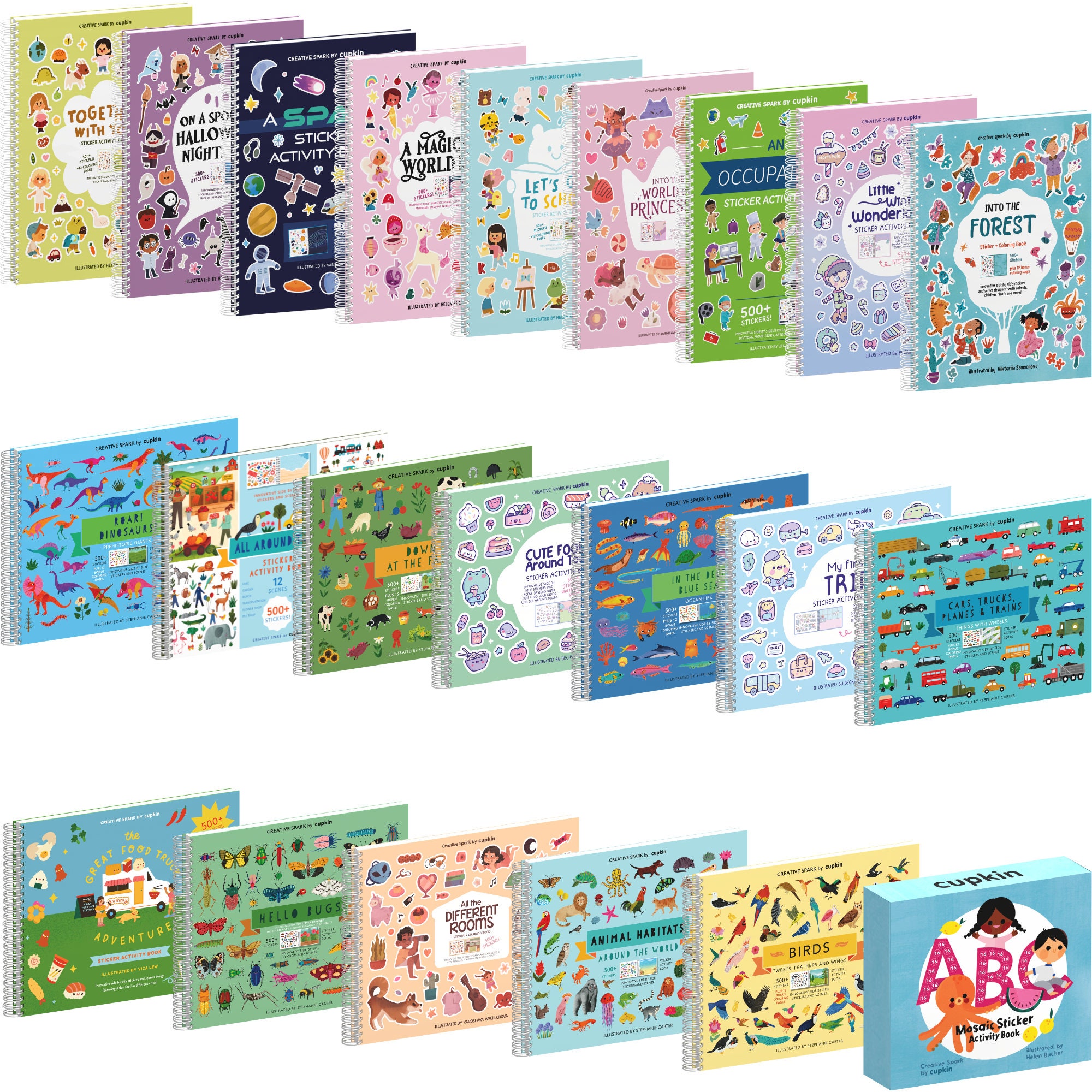Let’s Go to School Activity Book Side by Side Sticker Books Spiral ...