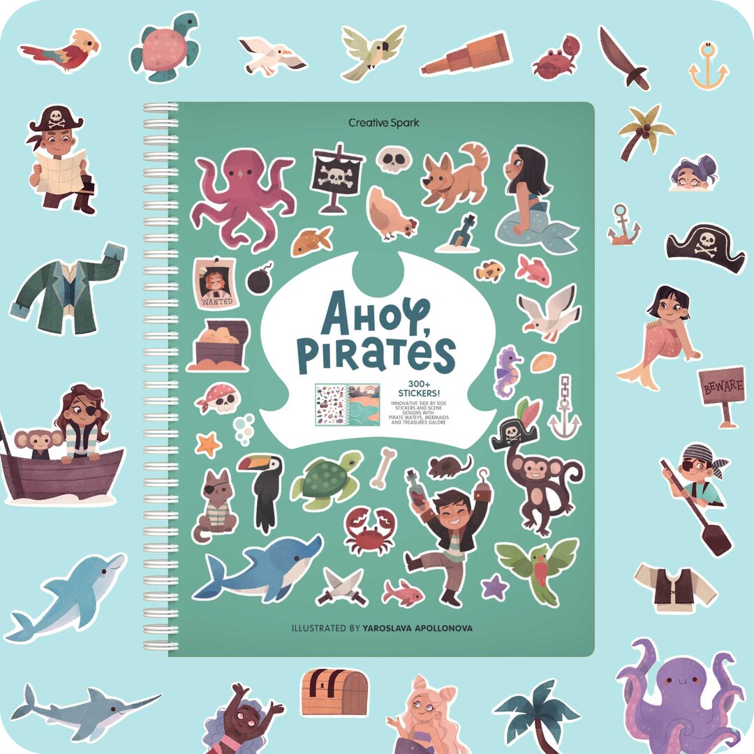 Ahoy Pirates Sticker Book - Etsy