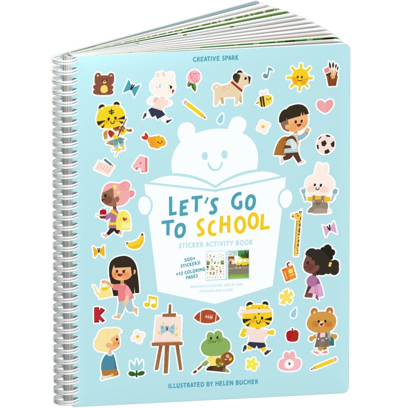Let’s Go to School Activity Book Side by Side Sticker Books Spiral ...
