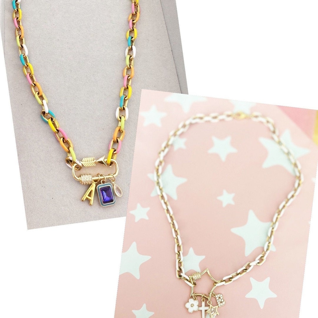 Build Your Own Design Your Own Carabiner Charm Chain Necklace Colorful ...