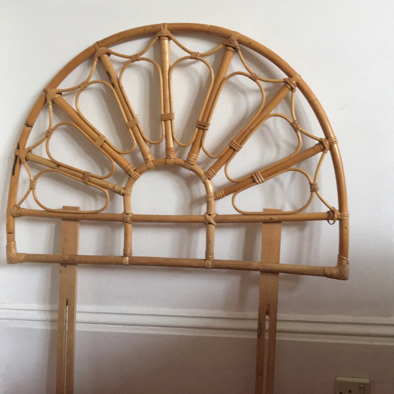 Mid Century Bamboo Single Headboard - Etsy