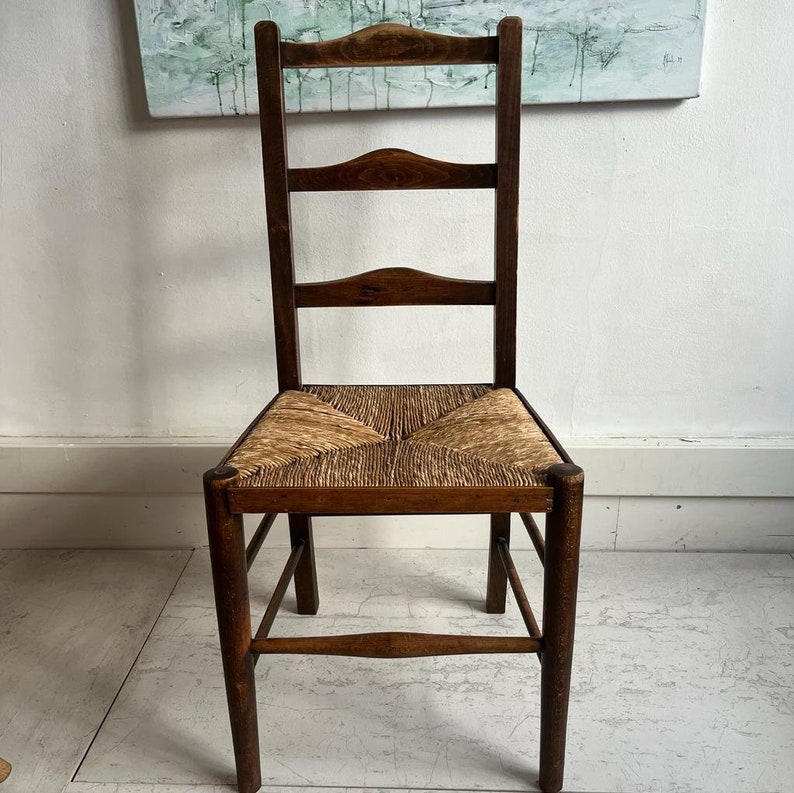 Ladder Back Chair With Rush Seat/ Seating - Etsy