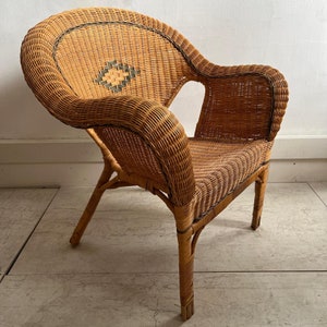 Vintage Wicker Armchair/ Seat - Etsy