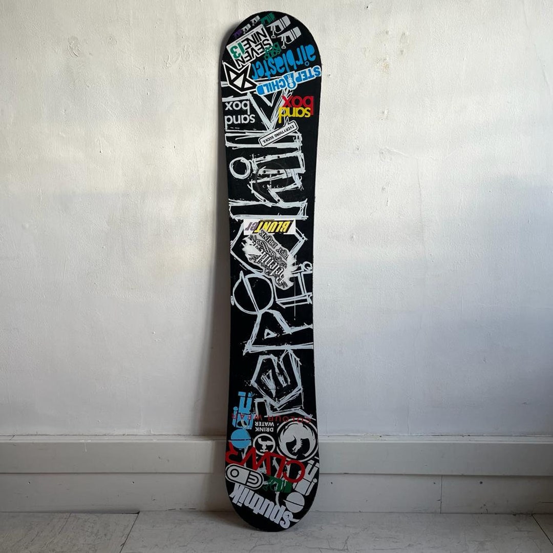 Vintage Snowboard With Stickers / Wall Hanging / Decorative - Etsy