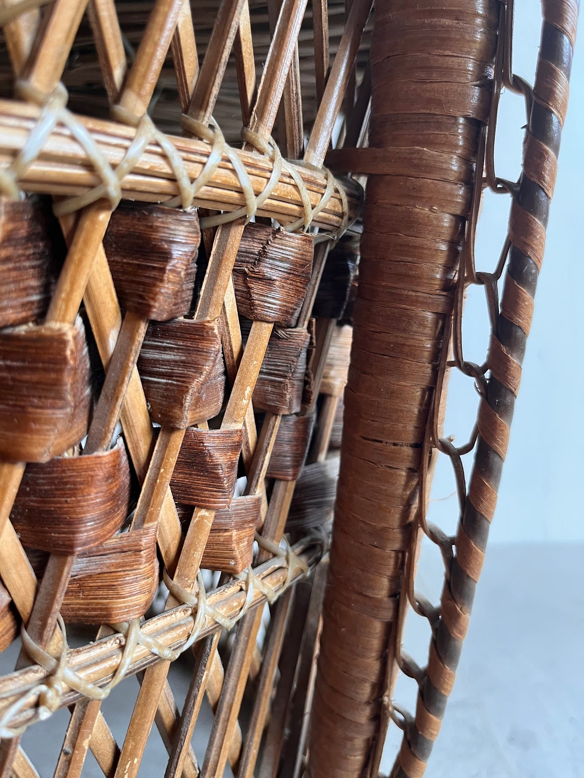 Vintage Peacock Wicker Bucket Chair - Etsy