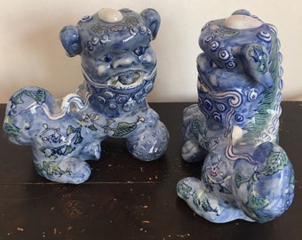 Blue Foo Dogs - Etsy