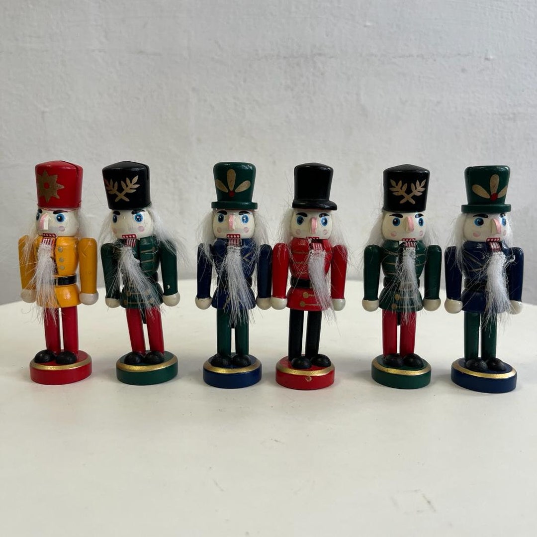 A Set of 6 Wooden Nutcracker Christmas Tree Decorations/ Christmas ...