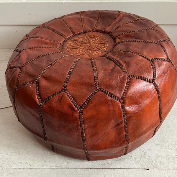 Leather Pouffe - Etsy UK