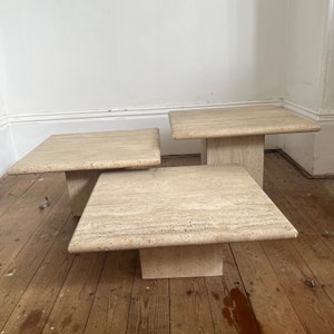 Midcentury Travertine Nesting Tables/ Coffee Tables - Etsy