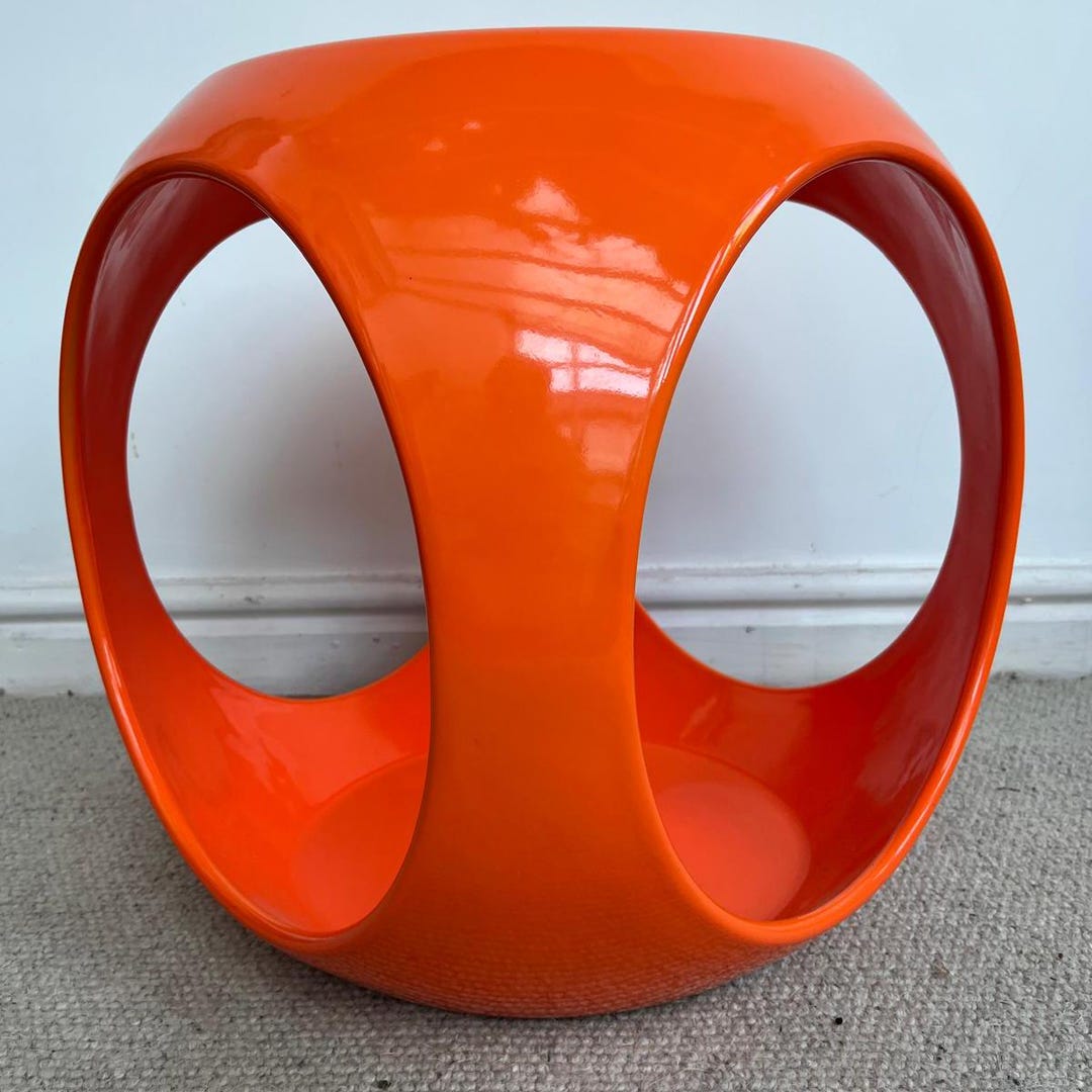1970's Space Age Moroso Style Orange Side Table - Etsy