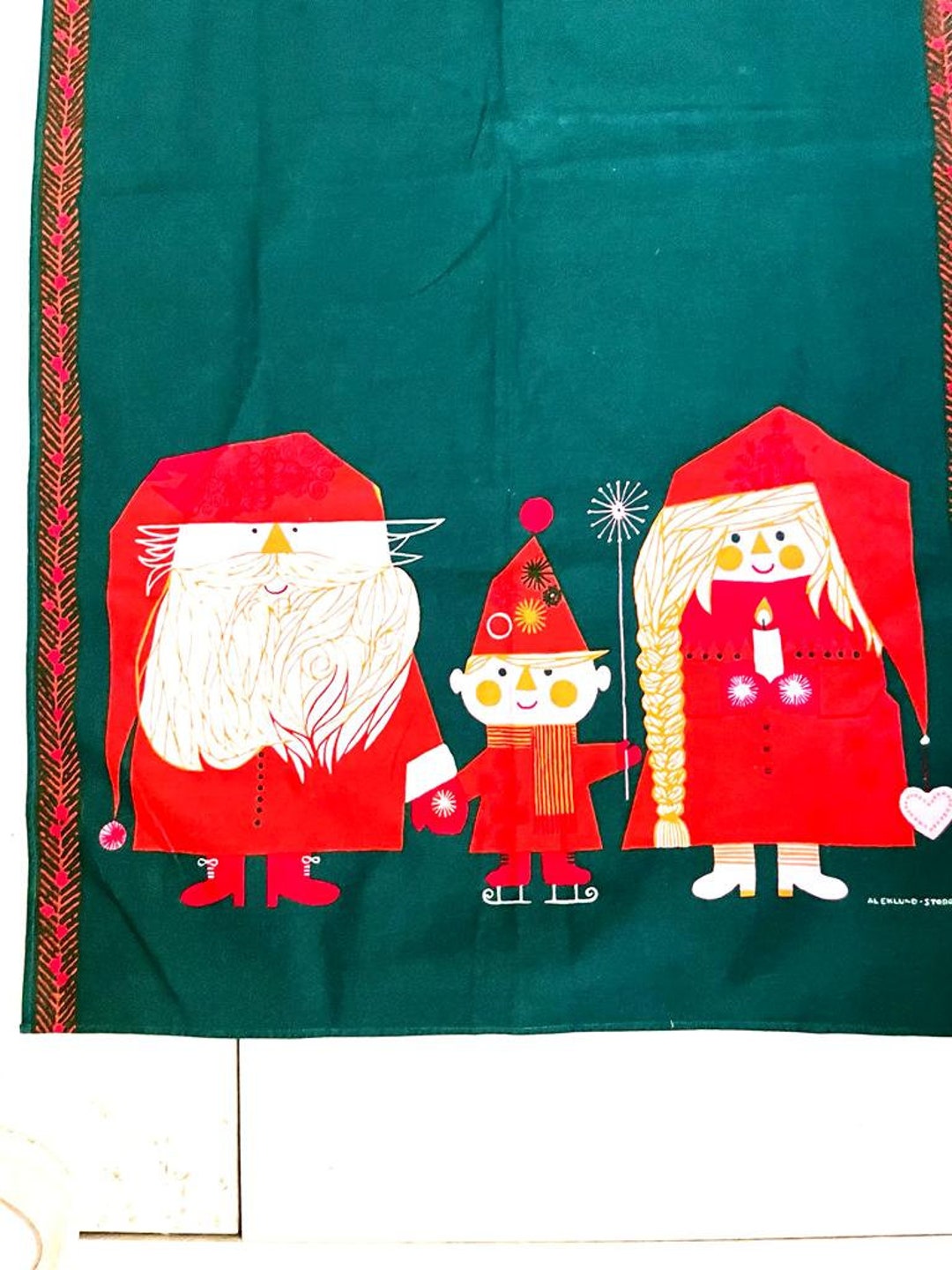 Al Eklund for STOBO Swedish Vintage Textile Art Print of Christmas ...