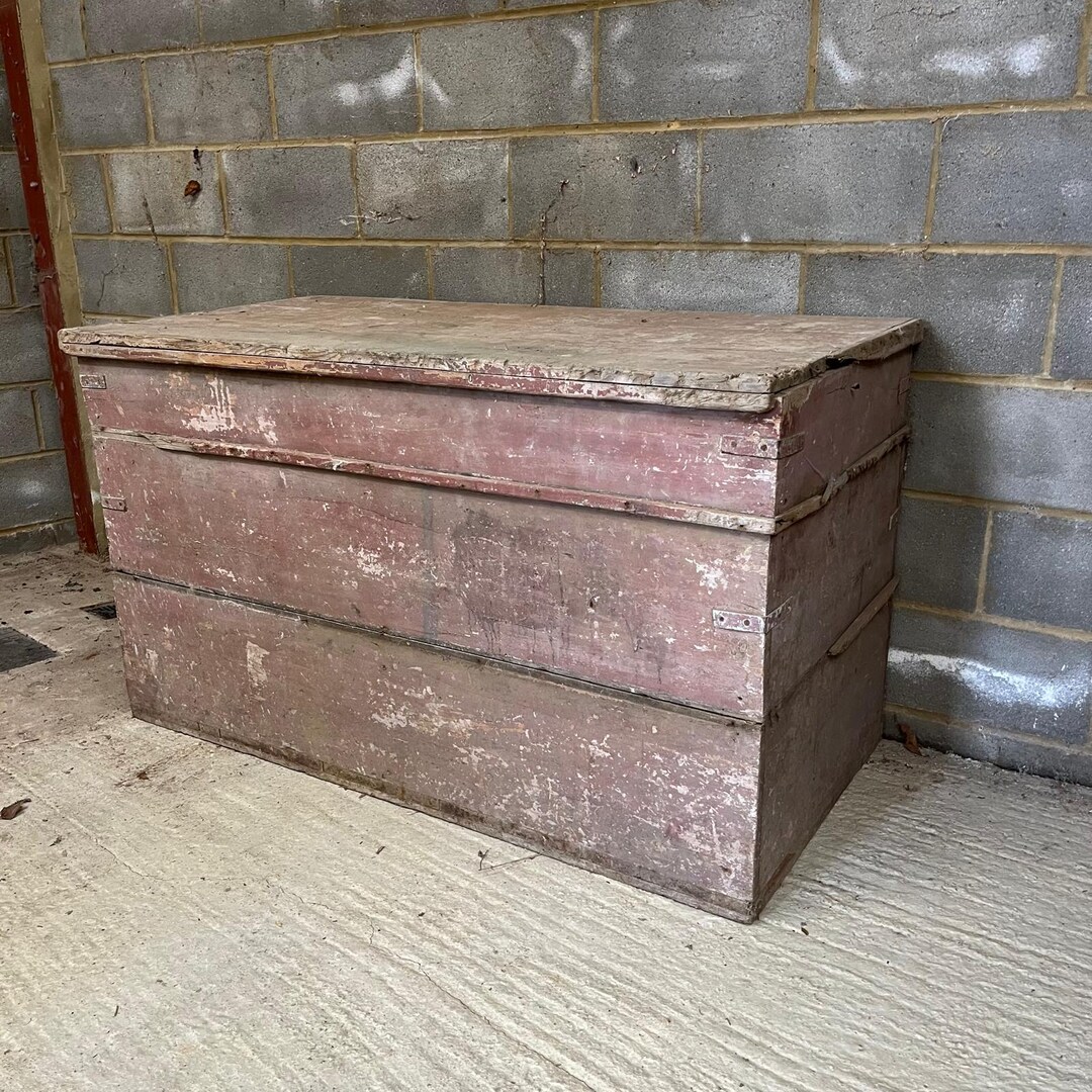 Large Vintage Storage Box / Wood Store / Grain Bin - Etsy