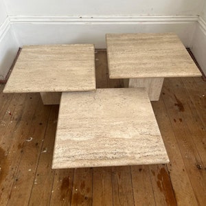 Midcentury Travertine Nesting Tables/ Coffee Tables - Etsy