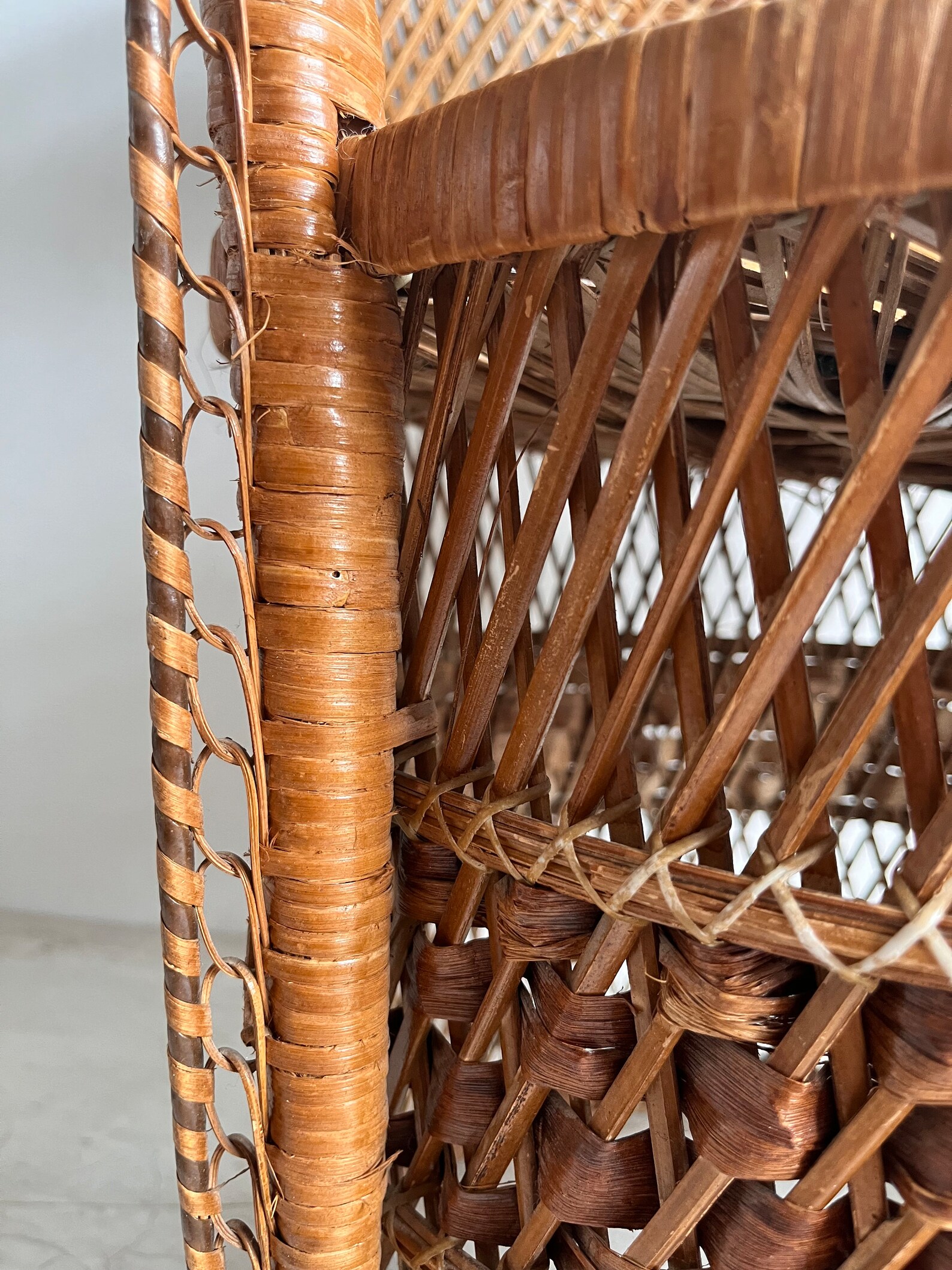 Vintage Peacock Wicker Bucket Chair - Etsy