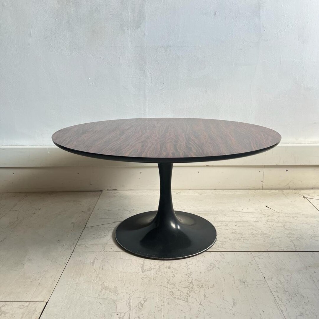 Arkana Tulip Round Occasional Table With Rosewood Top - Etsy