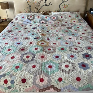 19th Century Hand Stitched Patchwork Quilt - Etsy