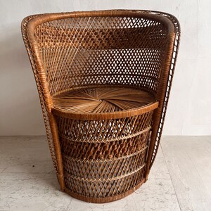 Vintage Peacock Wicker Bucket Chair - Etsy