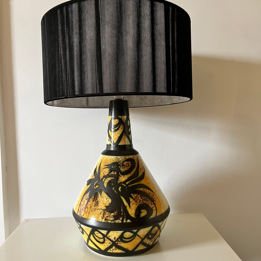 Vintage Studio Pottery Cornish Newlyn Table Lamp - Etsy UK