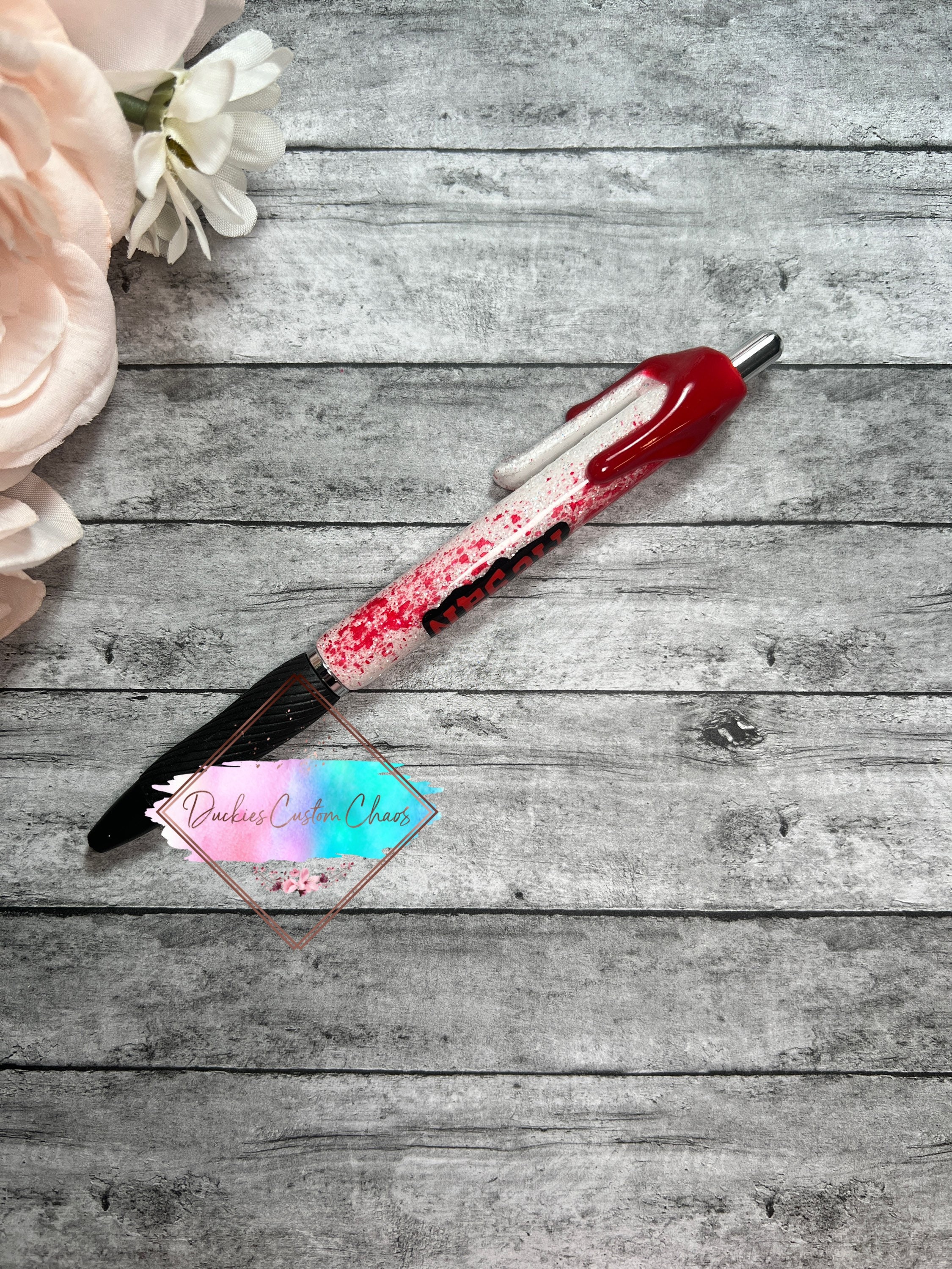 Glitter Blood Splatter Custom Gel Pen Crime Scene Pen | Etsy