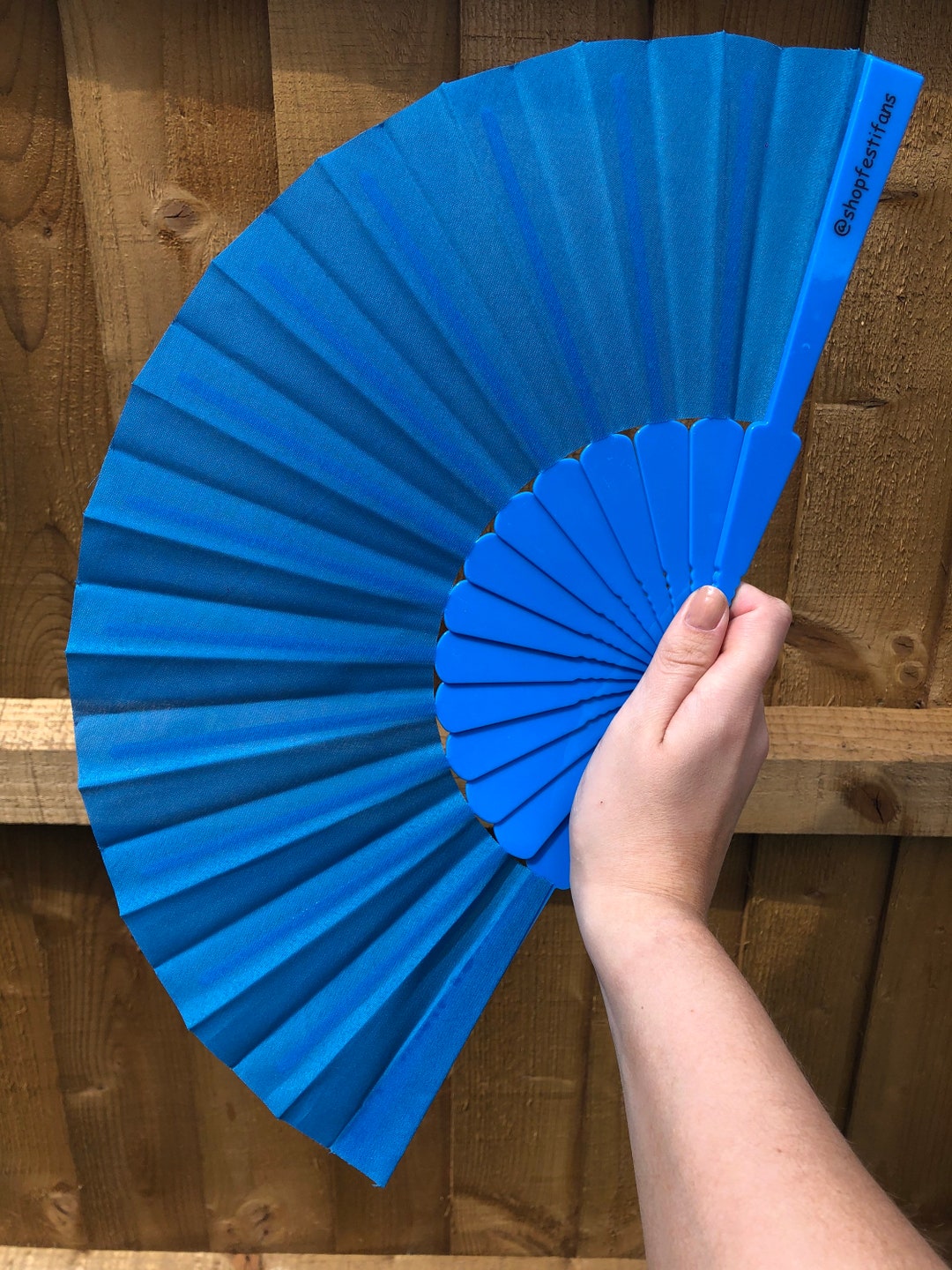 Blue Hand Fan