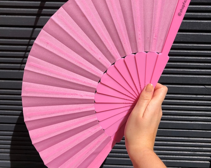 Pink Fan / Hand Folding Fan / Rave / Festival / Party / Wedding ...