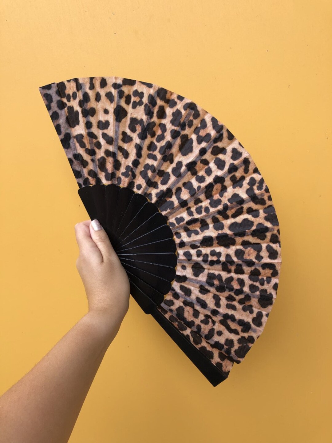 Leopard Print Fan / Hand Folding Fan / Rave / Festival / Party / Ibiza ...