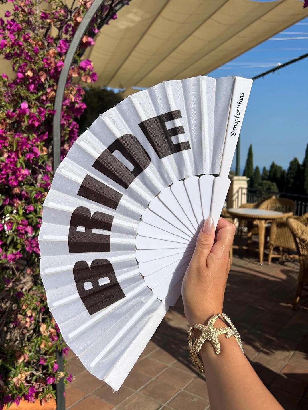 Bride Fan / Hand Folding Fan / Bridal / Festival / Hen Party / Ibiza ...