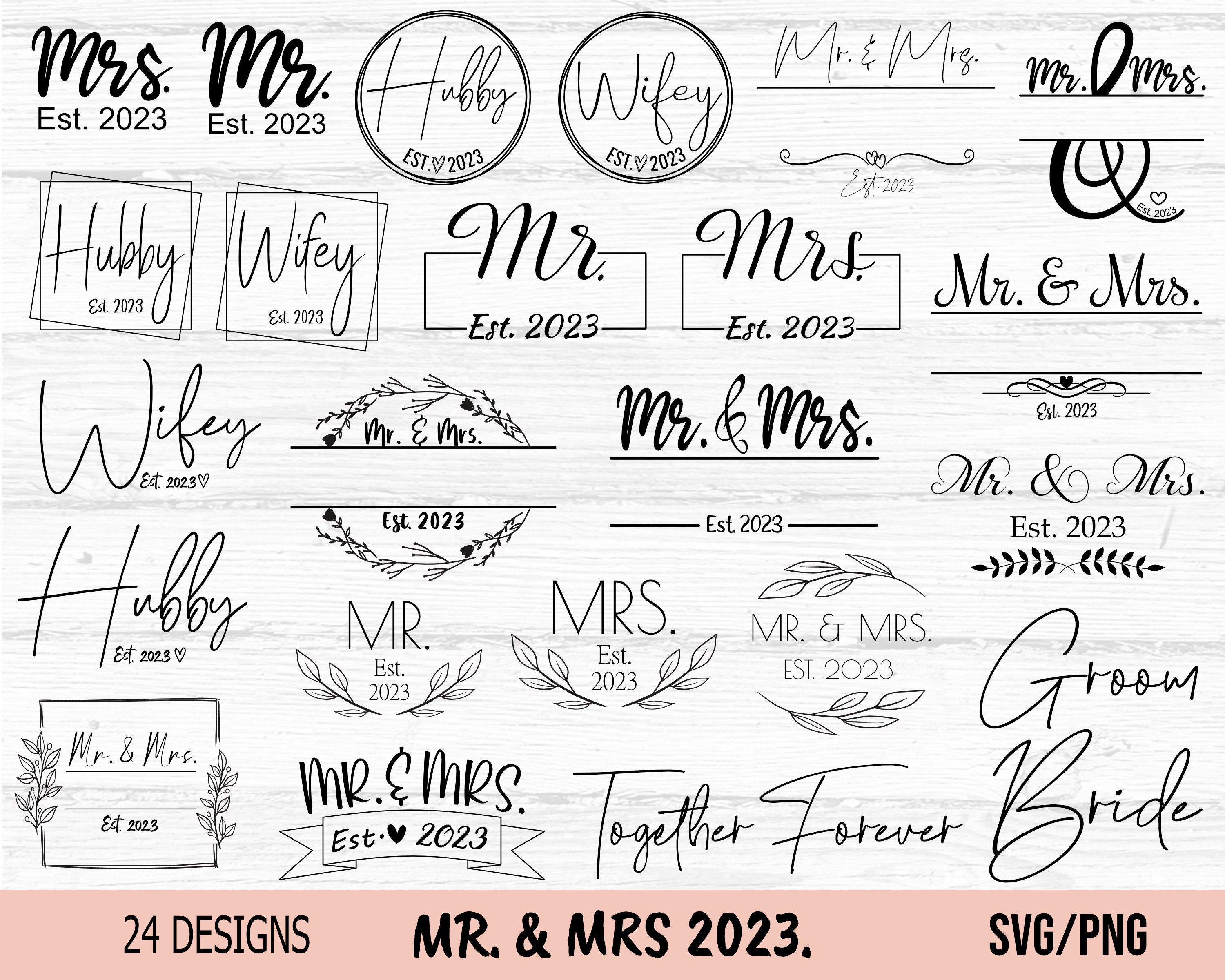 Mr. and Mrs 2023 SVG Bundle Mr. and Mrs. Monogram Couples - Etsy New ...