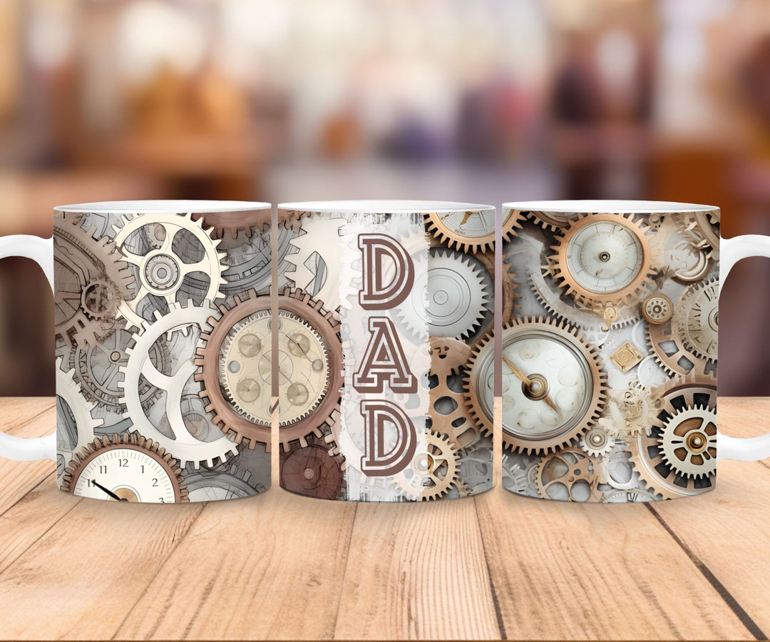 Dad Gear Mug Wrap PNG, 11oz and 15oz Mug Wrap Template, Instant Digital ...