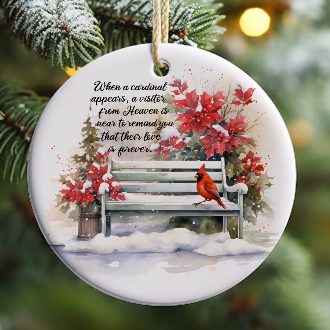 Cardinal Memorial Poem Ornament PNG, Personalized Remembrance Ornament ...