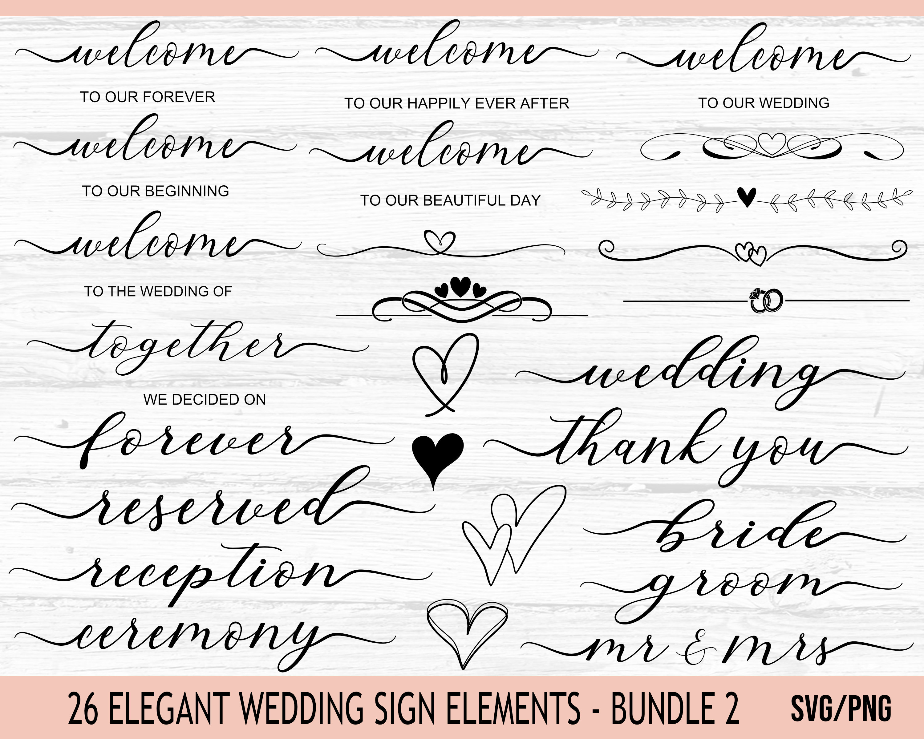 Wedding Signs SVG Bundle 2 Wedding SVG Wedding Sign Svg - Etsy