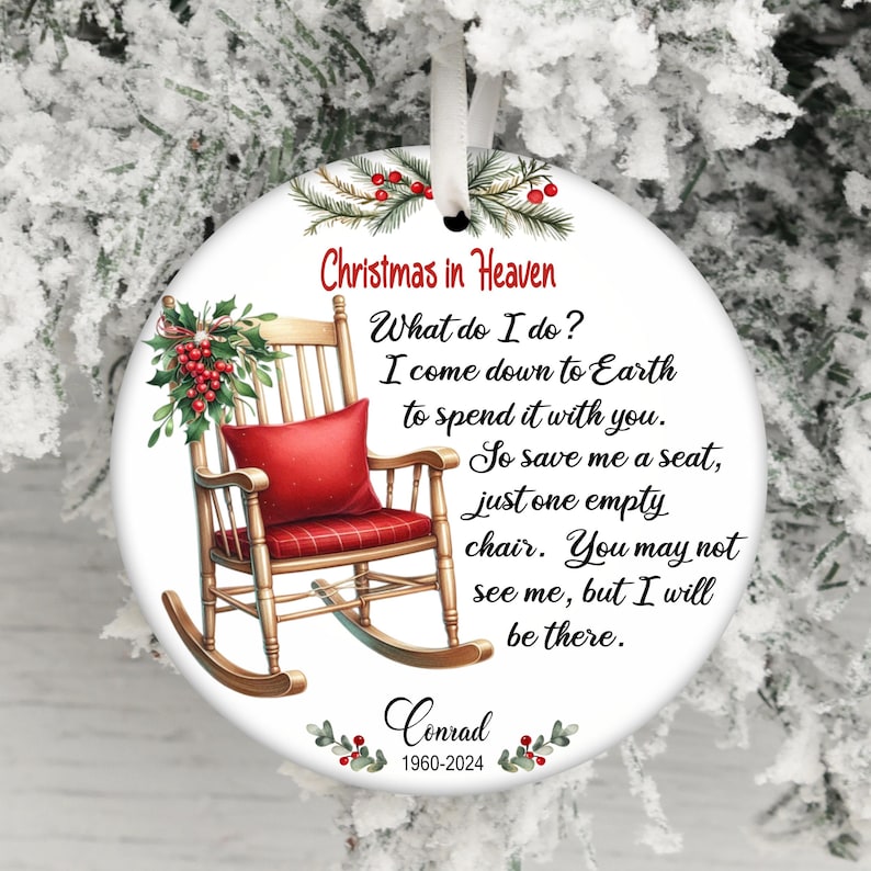 Christmas in Heaven Poem Ornament PNG, Personalized Remembrance ...