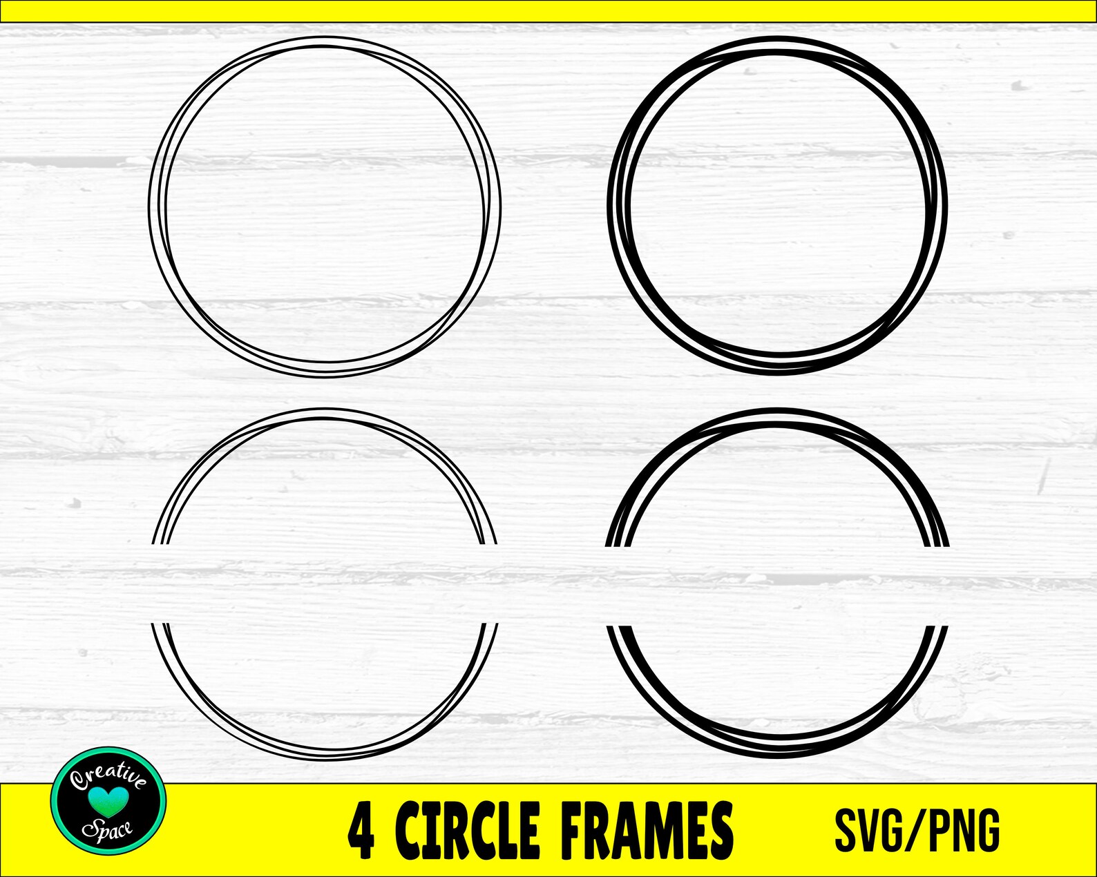 Circle Frames SVG Triple Circle Frames SVG PNG Circle Svg - Etsy