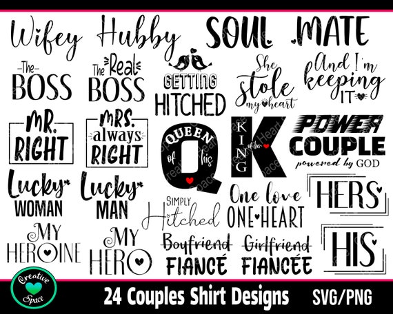 Couples Shirts SVG Bundle Matching Shirt SVG Married Couple - Etsy
