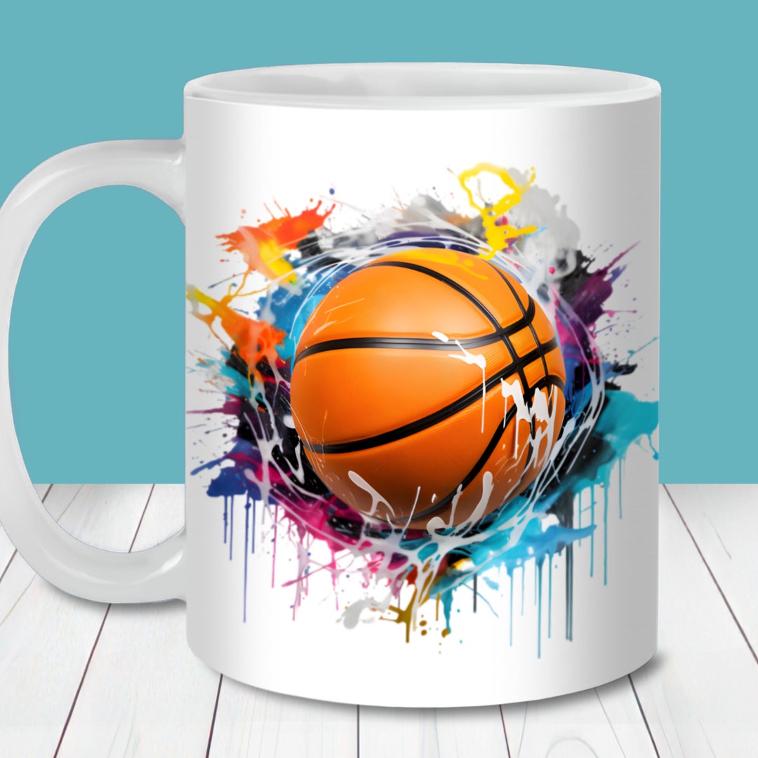 Basketball Add a Name Mug Wrap, 11 Oz and 15 Oz Mug Template, Instant ...